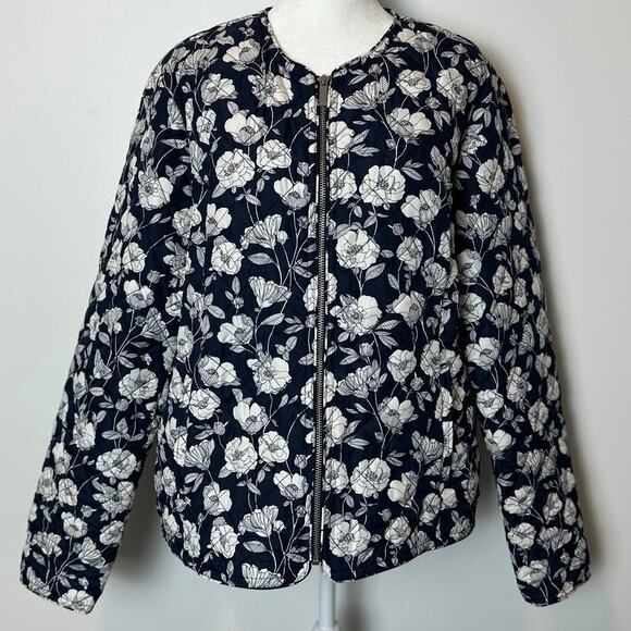 croft & barrow | Jackets & Coats | Croft And Barrow Floral Quilted Zip ...